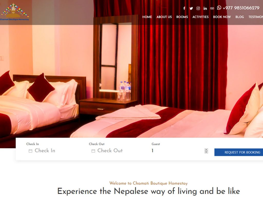 Chamati Boutique Homestay - Best Web Design Company in Nepal, Top Web ...