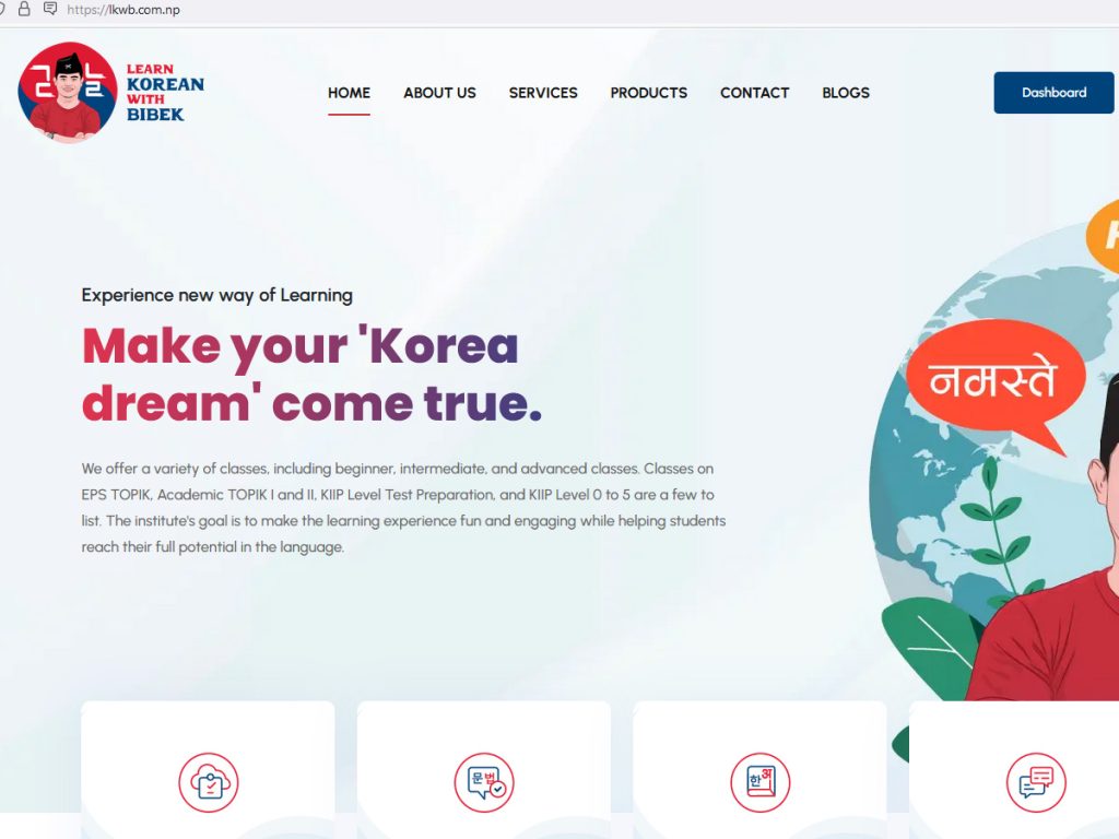 Learn Korean with Bibek - Best Web Design Company in Nepal, Top Web Development Company in Nepal