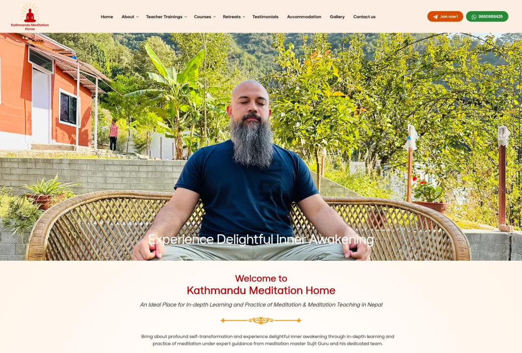 Kathmandu Meditation Home - Best Web Design Company in Nepal, Top Web Development Company in Nepal