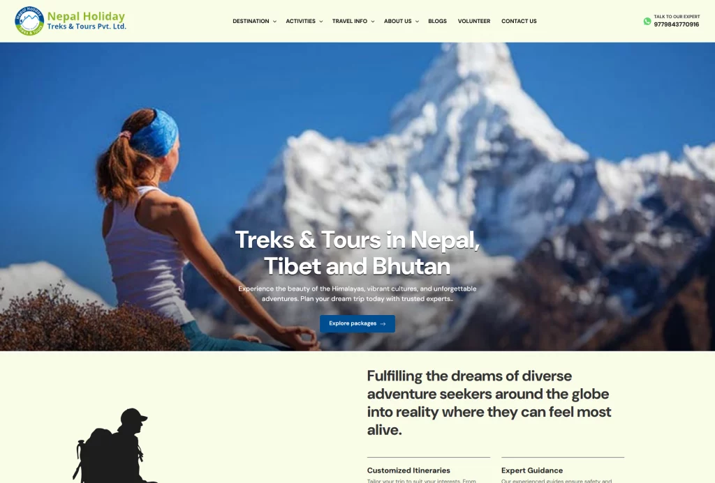 Nepal Holiday Treks and Tours - Best Web Design Company in Nepal, Top Web Development Company in ...