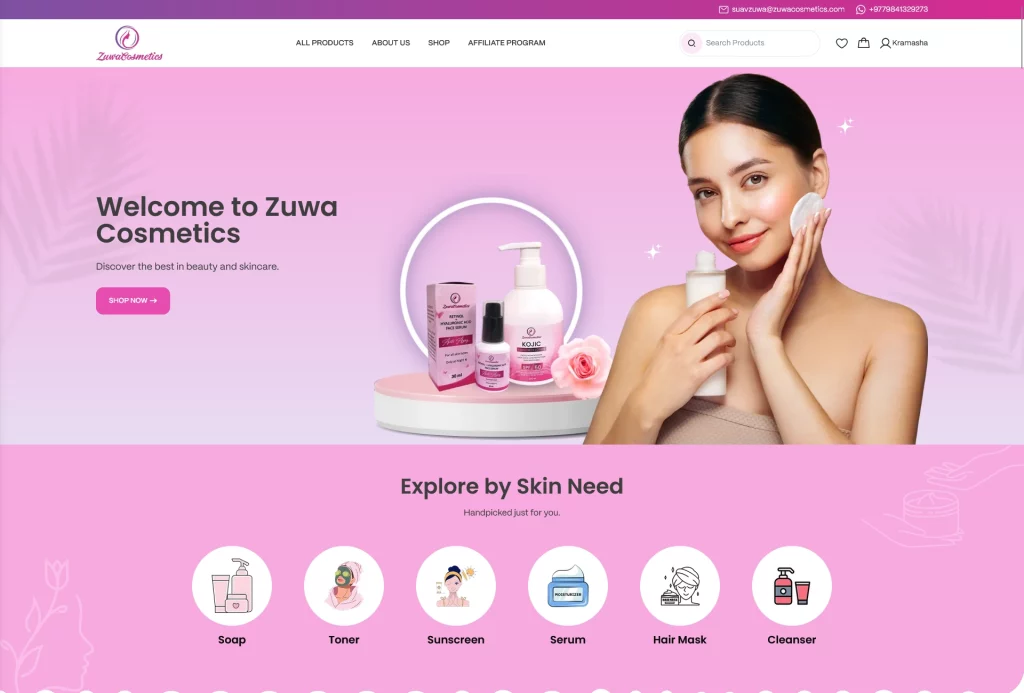Zuwa Cosmetics - Best Web Design Company in Nepal, Top Web Development ...